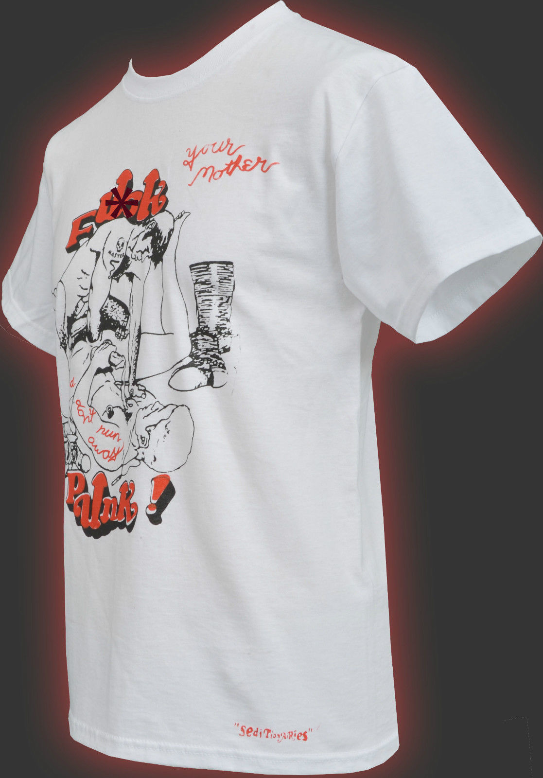 MENS WHITE T-SHIRT F*CK PUNK SEDITIONARIES REPRO SID 1977 PUNK ROCK S ...