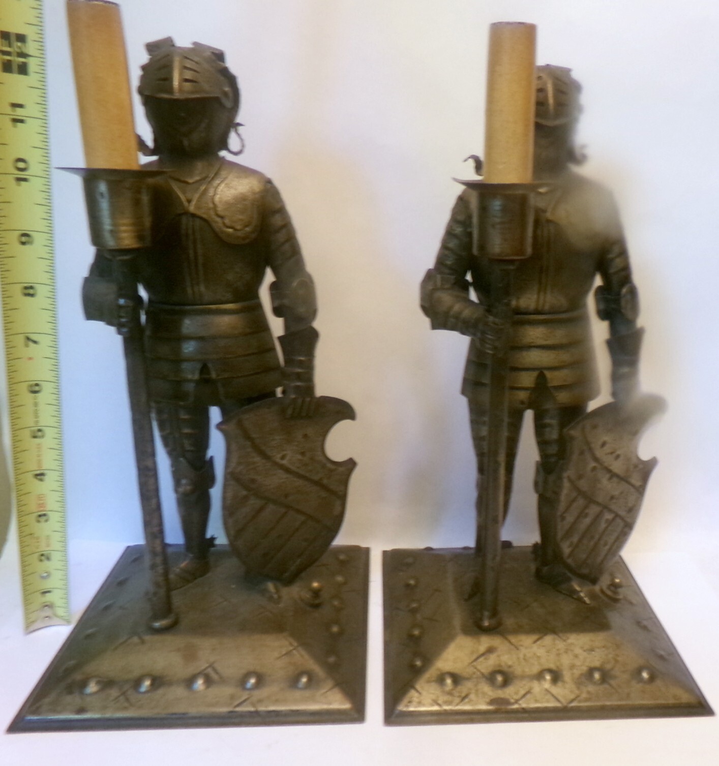 Vtg PAIR METAL KNIGHT LAMPS Medieval Armor Helmet Shield GOBERG | eBay