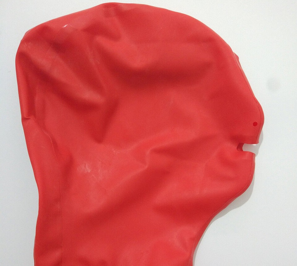 Latex Hooded Top Back Zipper Catsuit Bodysuit Rubber Costumes Cosplay ...