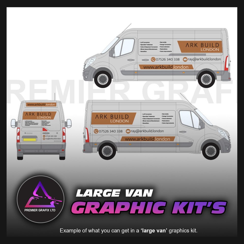 Custom Vehicle Graphics Kit for a LWB VAN | Decals | Lettering | Sign ...