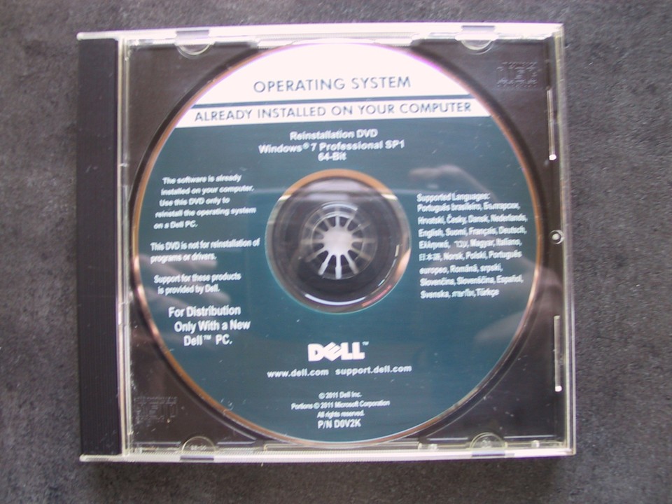 Windows 7 Professional 64 bit Reinstallation Dvd Dell SP1 | eBay