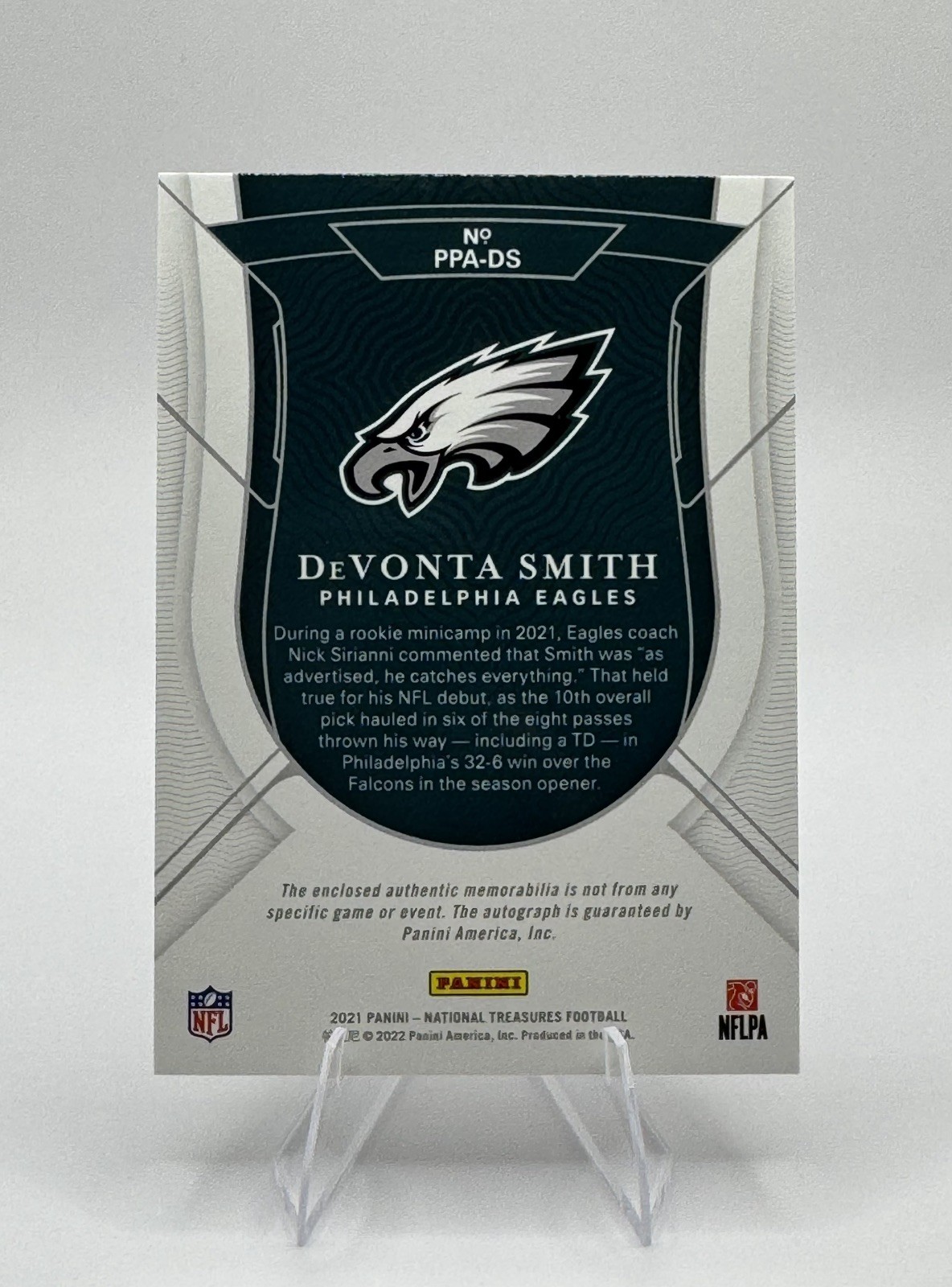 2021 National Treasures DeVonta Smith Prodigy Patch Auto RC #/25 Eagles ...