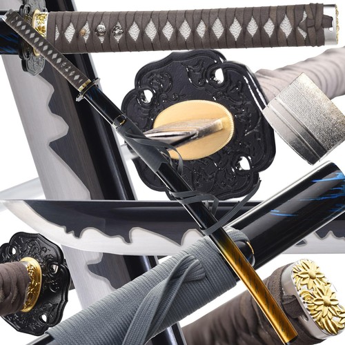 ttamankua Hand-Forged 1095 High Carbon Steel Katana - Engraved Tsuba ...