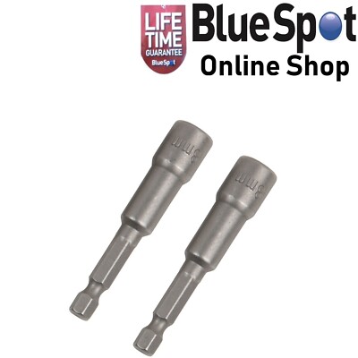 2 PIECE MAGNETIC NUT DRIVERS SETTERS 1/4" HEX DRIVE x 8mm SOCKET,BLUE ...