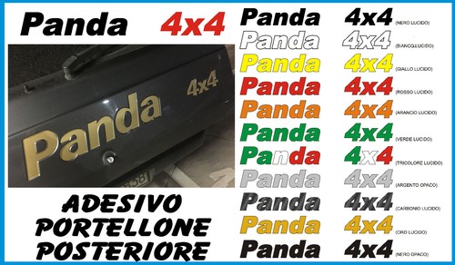 ADESIVO STICKERS PORTELLONE POST. FIAT PANDA 4x4 COLORI VARI SPECIF. IL ...