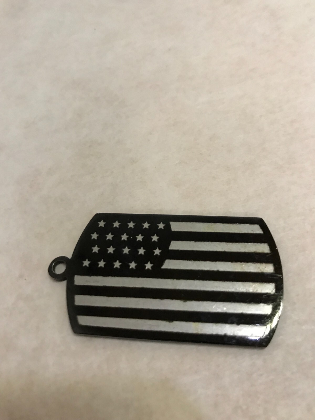 Aluminum Silver & Black Flag Pendant for Key Chain, Neckless or ...