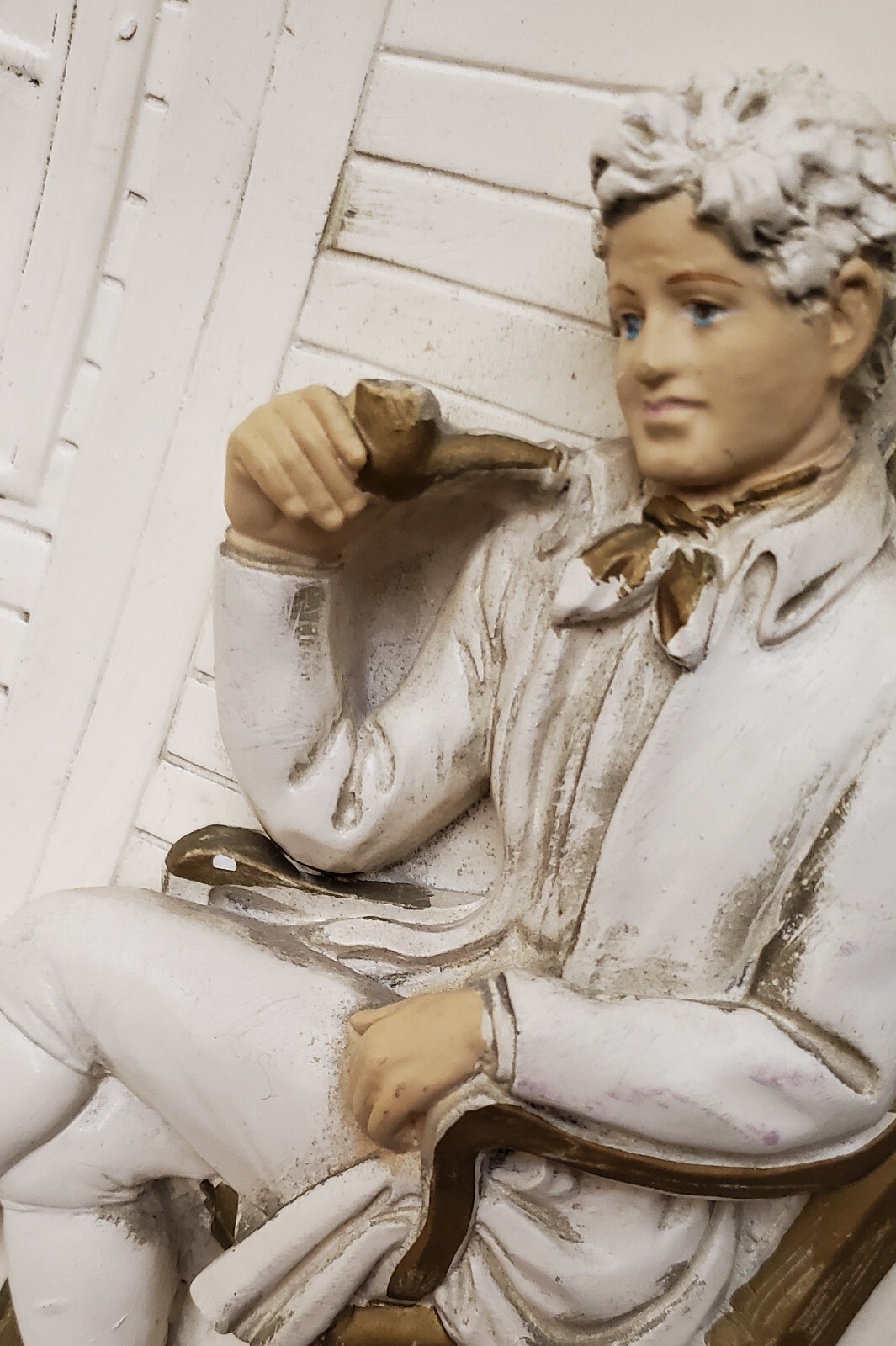 VTG 50s Man Smoking Pipe Universal Statuary Corp Chicago 13”D Ceramic ...