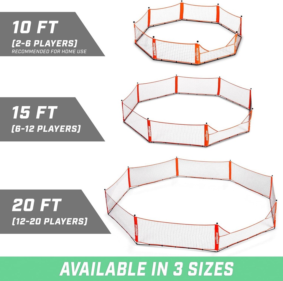 GoSports Gaga Ball Pit – 15 ft Portable Indoor/Outdoor Gagagon Pit, Red ...