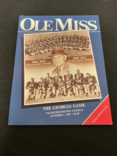 1987 Georgia VS Ole Miss Football Program | eBay