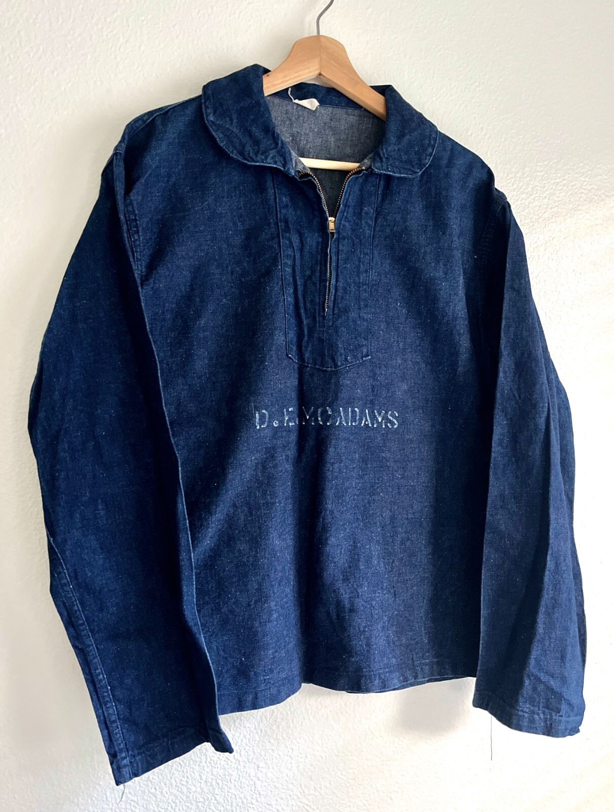 Vintage 1940s WW2 US Navy Denim Shawl Collar Jacket I… - Gem
