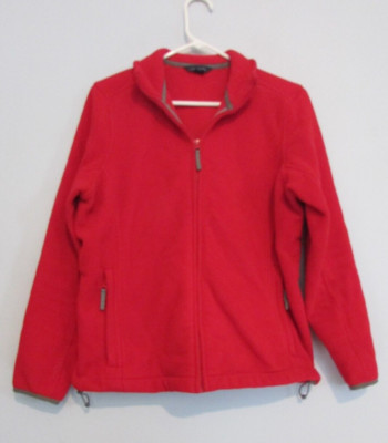 Lands' End Womens Red Fleece Jacket Size Medium (10-12) EUC!!! | eBay