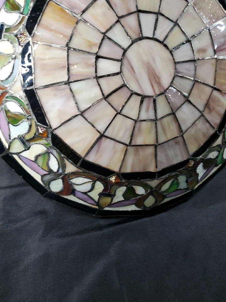 Tiffany Style Reproduction Slag Stained Glass Lamp Pinch Shade 16 ...
