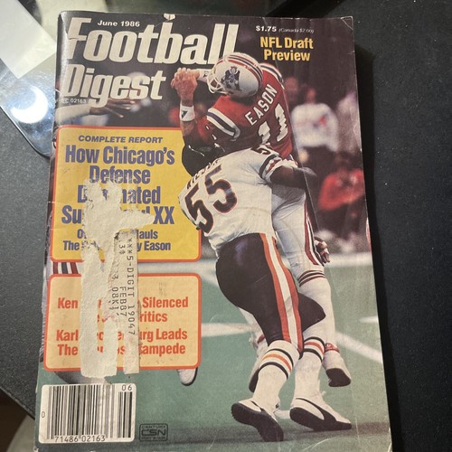 Vintage Football Digest June 1986 NFL Season Preview Chicago Bears ...