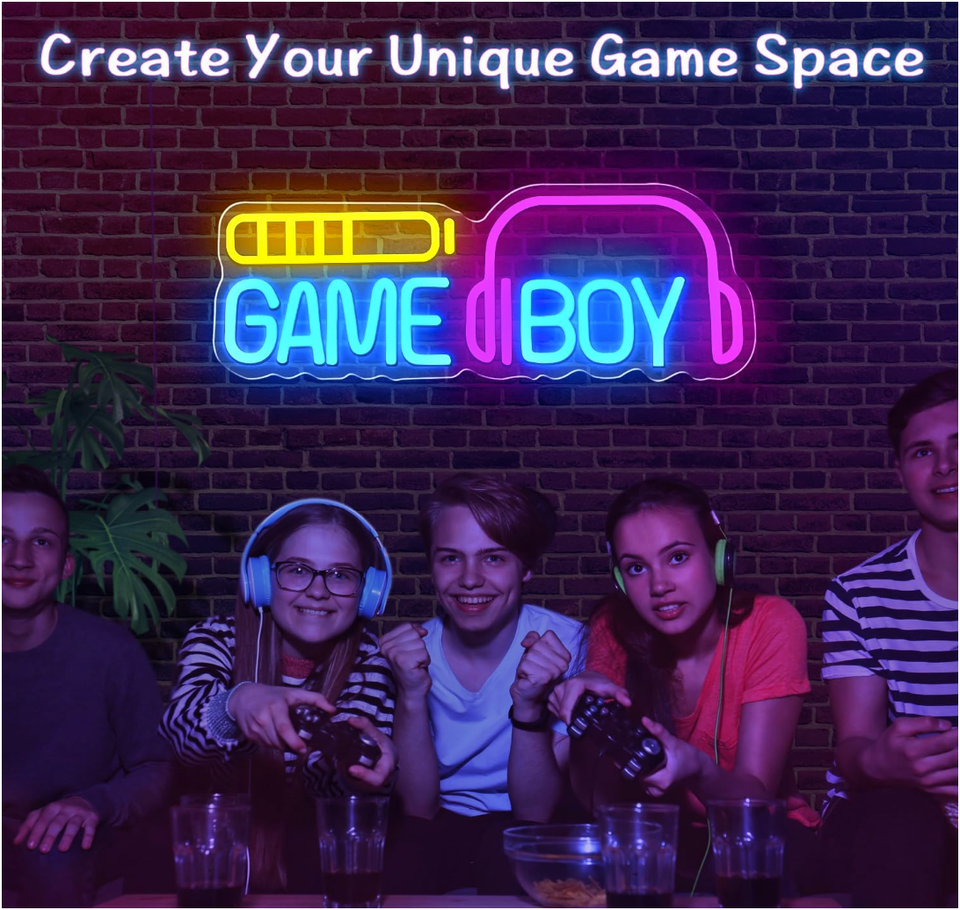 Game Boy LED Neon Sign Wall Sign 17x6 Inches Gaming Room for Video ...