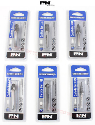 CARBIDE BURR SET Tungsten 1/4" P&N Cutting Grinding bit ALUMINIUM ...