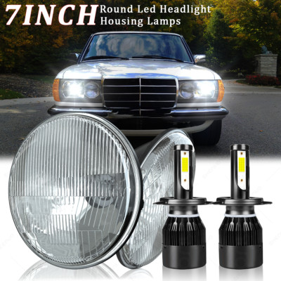For Mercedes Benz 240D 300D 220D 300TD 280 7Inch Round LED Headlights ...