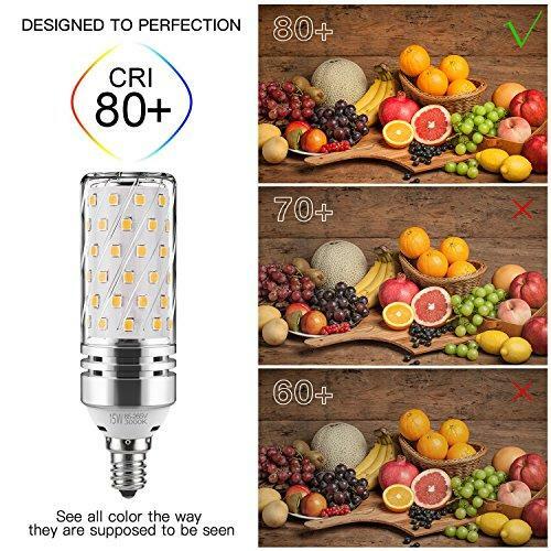 GEZEE E12 LED Corn Bulbs 15W LED Candelabra Light Bulbs 120 Watt ...