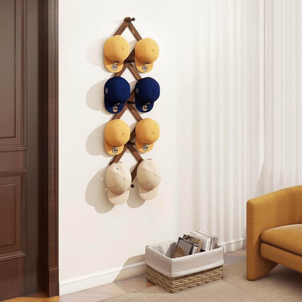 Vintage Wood Expandable Peg Rack- Multi-Purpose Accordion Wall Hangers ...