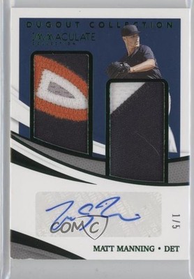 2021 Panini Immaculate Dugout Collection Green 1/5 Matt Manning #DC-MA ...