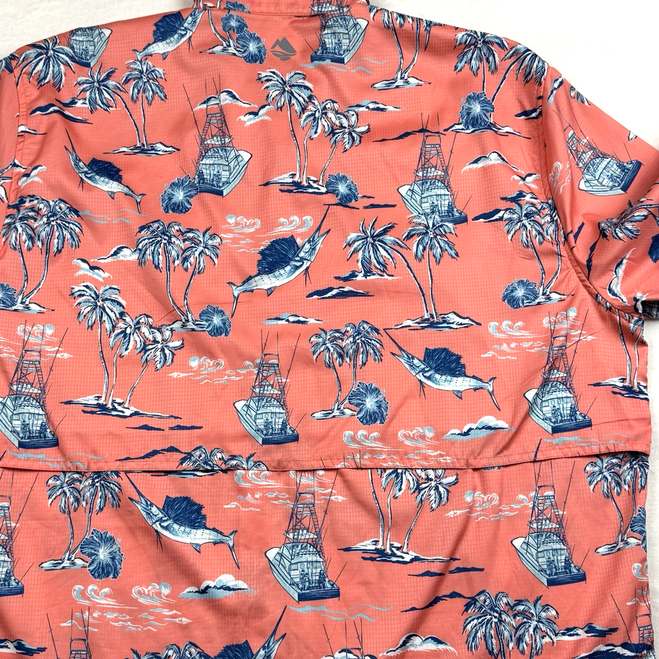 Ocean Coast Short Sleeve Vented Fishing Shirt Men's Size Large | eBay