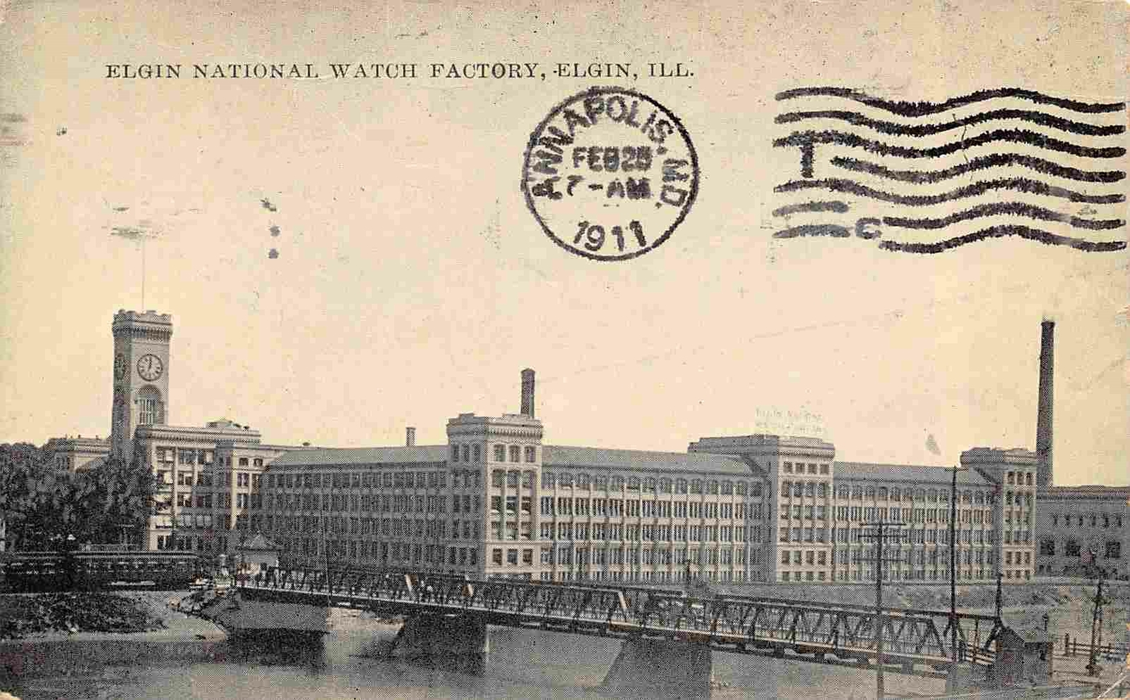 Elgin National Watch Factory Elgin Illinois 1911 postcard | eBay