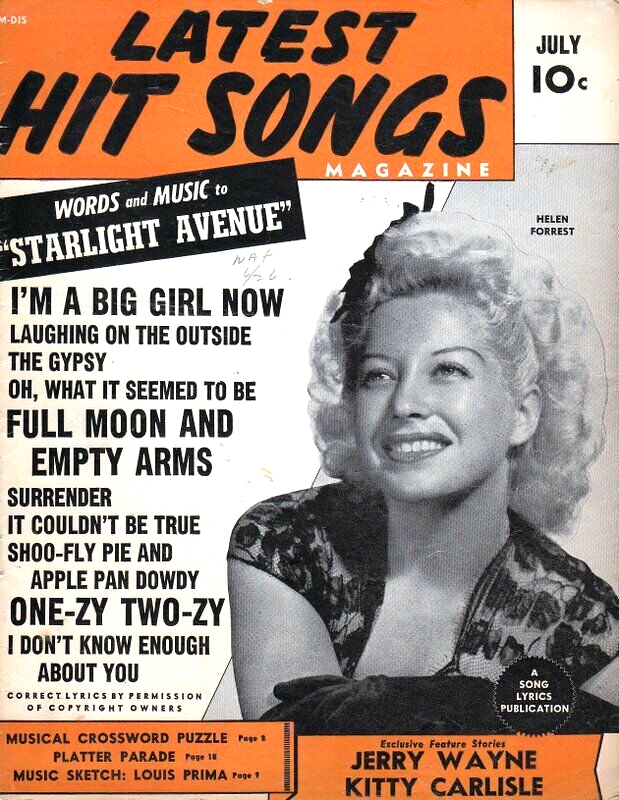 Latest Hit Songs Lyric Magazine Lot of Four 1943-46 Frank Sinatra Dinah ...