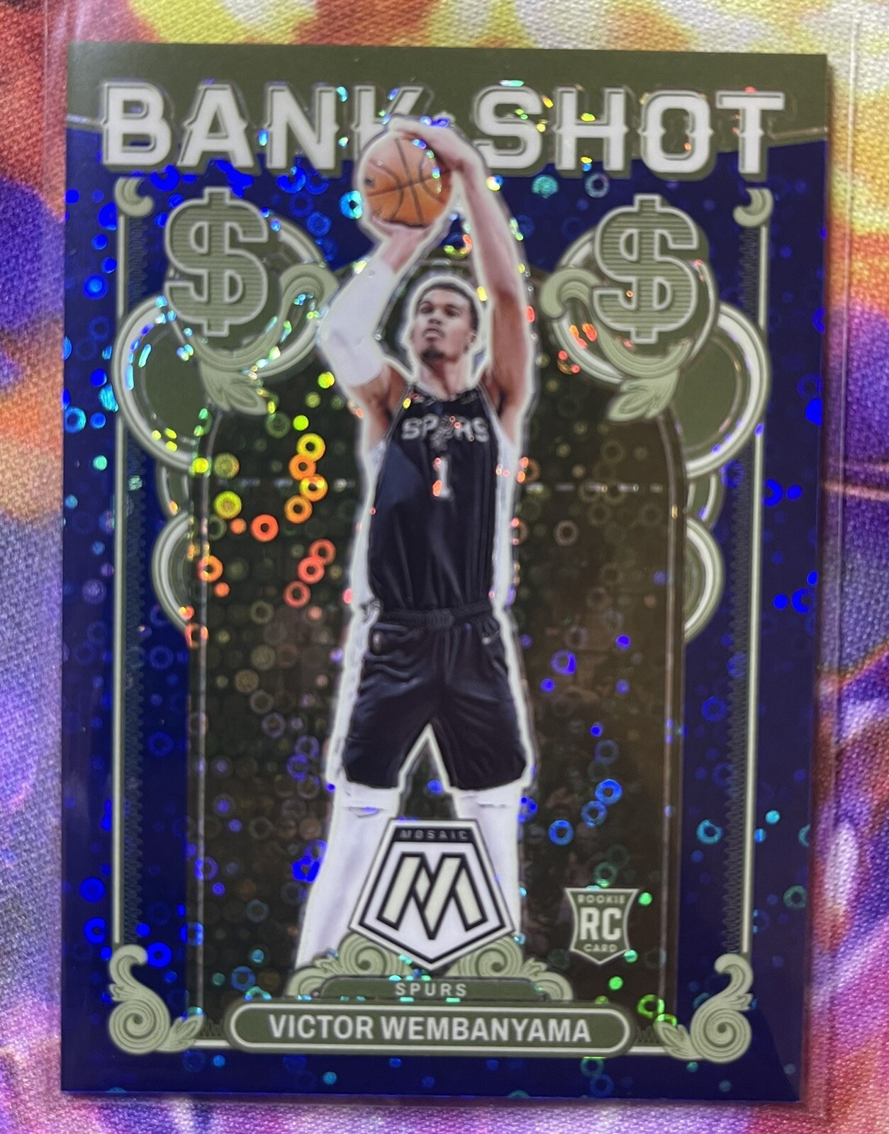 2023-24 Panini Mosaic Victor Wembanyama #17 RC Rookie Bank Shot Blue ...