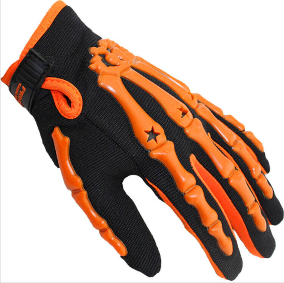 Biker Skeleton Bone Gloves Racing Cycling Motorcycle Mechanics Goth ...