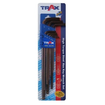 Trax ARX-66099 9Pc Extra-long Ball Speed Metric Hex Key Wrench Set ...