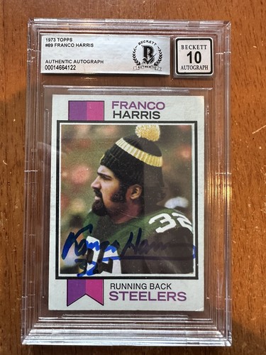 Signed 1973 Topps FRANCO HARRIS Pittsburgh Steelers Rookie card #89 ...