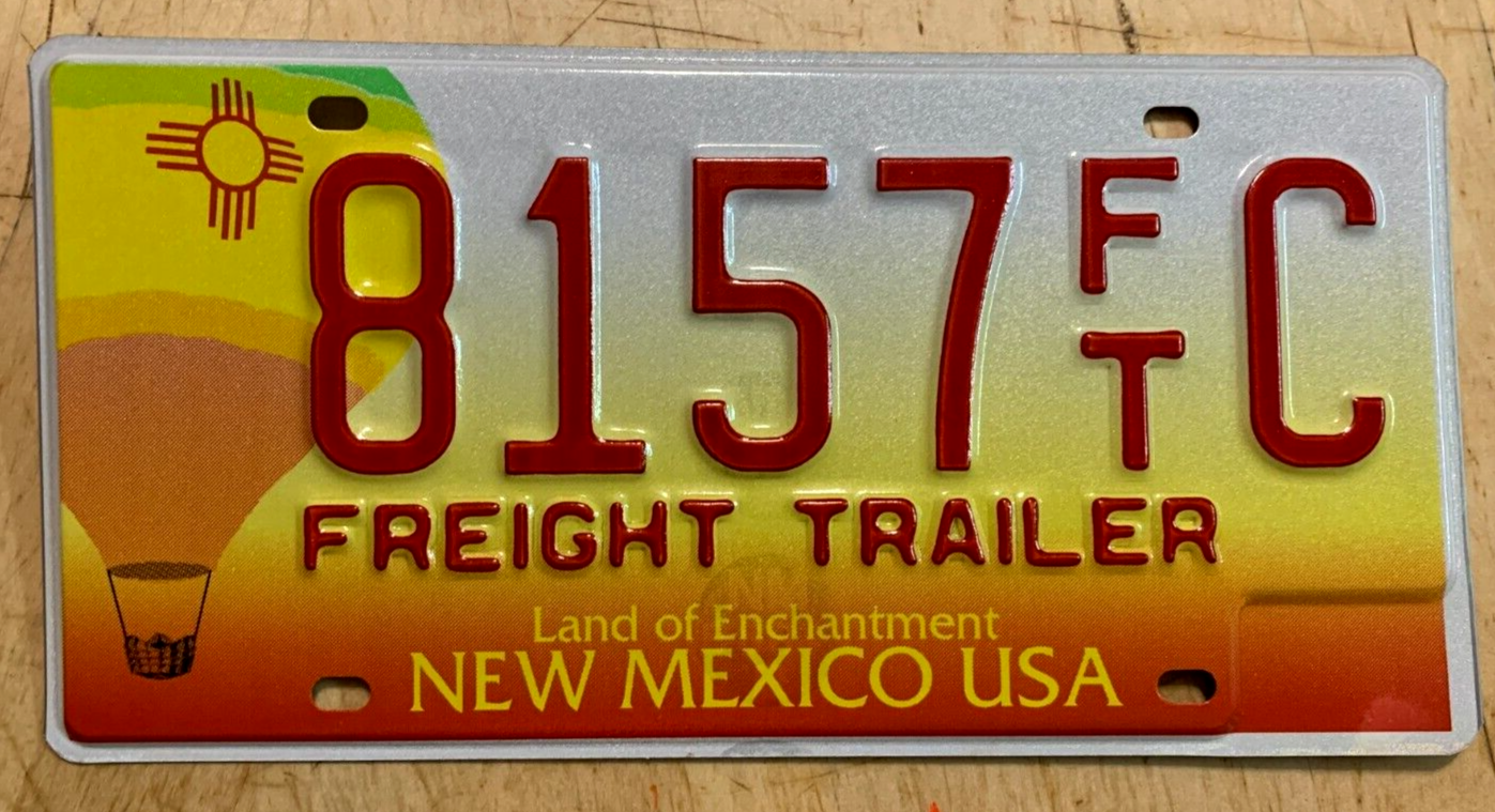 MINT NEW MEXICO HOT AIR BALLOON FREIGHT TRAILER LICENSE PLATE " 8157 FT ...