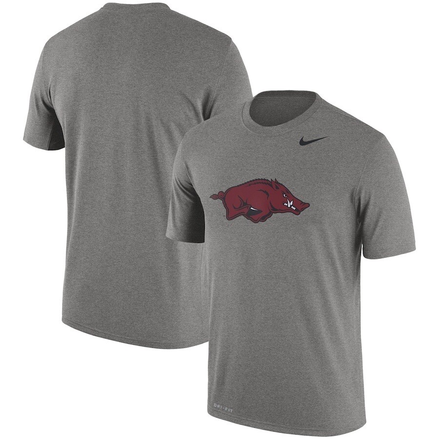 NIKE ARKANSAS RAZORBACKS GRAY LEGEND LOGO DRI FIT TEE SHIRT new | eBay