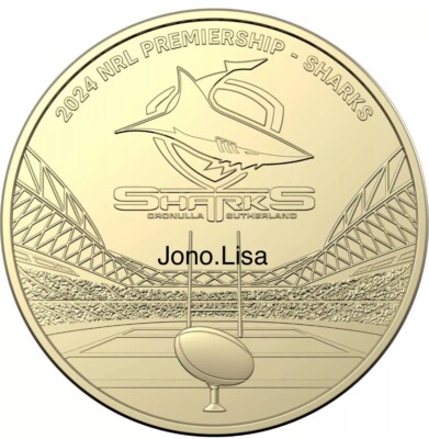 $1 NRL 2024 Sharks Team One Dollar coin 📮Free Postage📮 “ Shark “ Coin 🦈 ...
