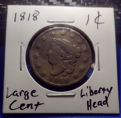 1818 UNITED STATES OF AMERICA LARGE CENT "MATRON HEAD" (B14) | eBay