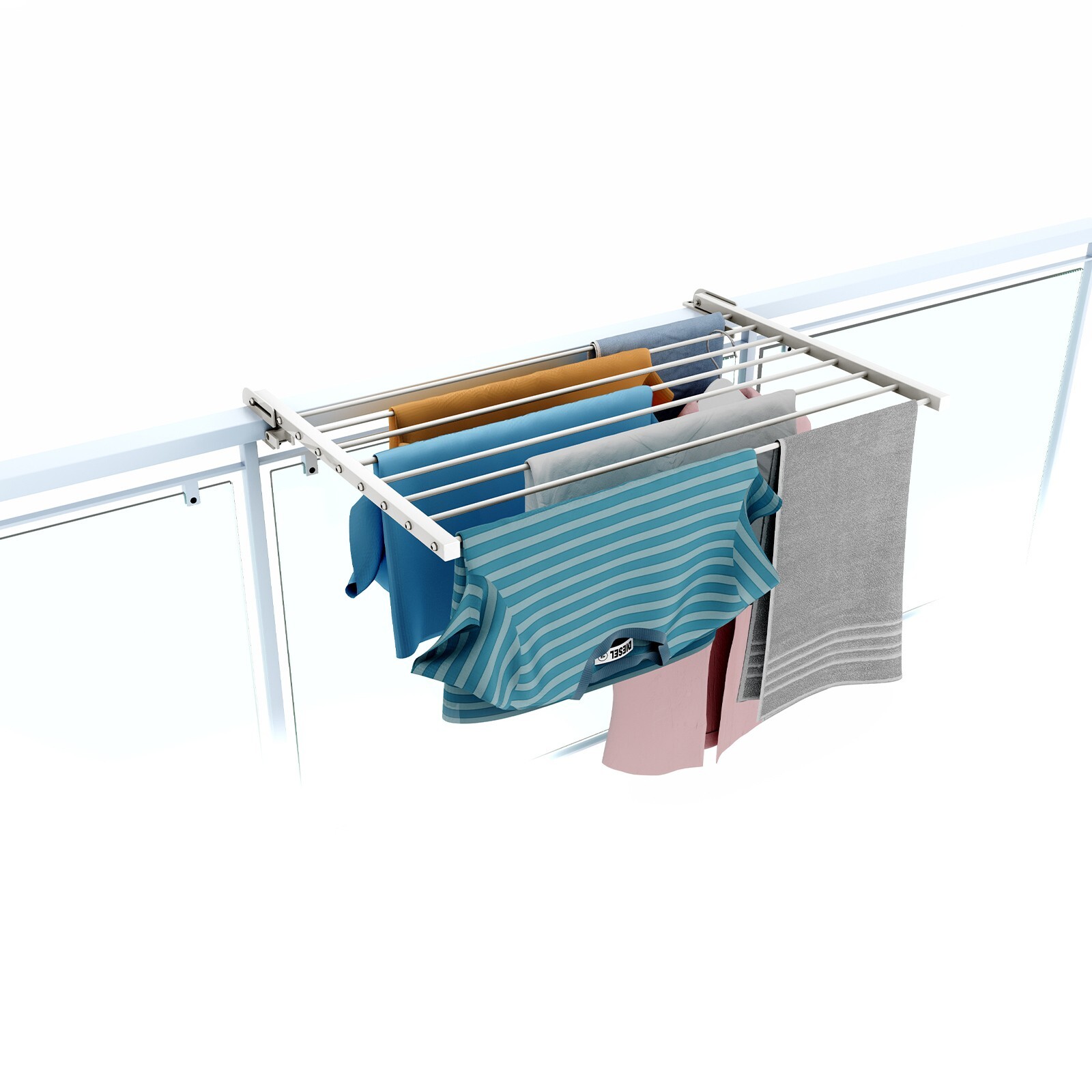Balcony Foldable Clothes Drying Rack for Terraces Balconies Railings ...