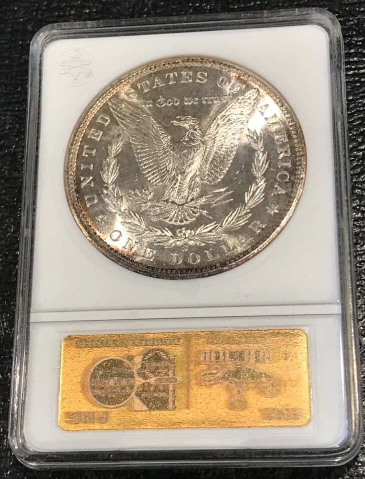 EDGE TONING 1ST GENERATION GENIE LAMP ANACS MS64 1881 S MORGAN SILVER ...
