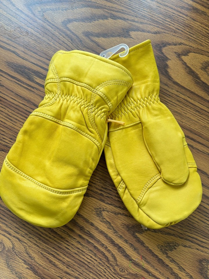 Men's Deerskin Leather Mittens Tan Full Grain Removable Liner, XL | eBay