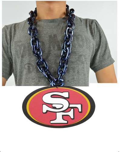 New NFL SAN FRANCISCO 49ERS Fan Chain Necklace Foam - PICK YOUR CHAIN ...