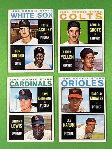 1964 Topps Baseball Rookie Stars (4) Card Lot • EX | eBay