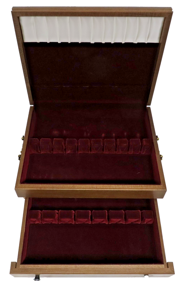 Wood Tarnish Resistant Silverware Flatware Storage Chest Box Wooden ...