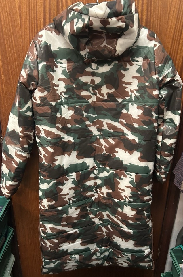 Boohoo Man Coat Size S Camouflage Design With Pockets Long Zips At ...