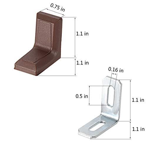 Luckycivia 40 Pack Metal Plastic L Shaped Angle Bracket, L Shape Cover ...