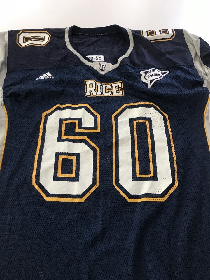 Game Worn Used adidas Rice Owls Football Jersey Size 50 #60 | eBay