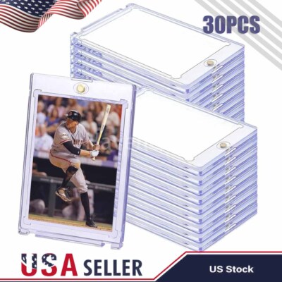 30 pack Magnetic Trading Sports Card Holders 35pt One-Touch UV ...