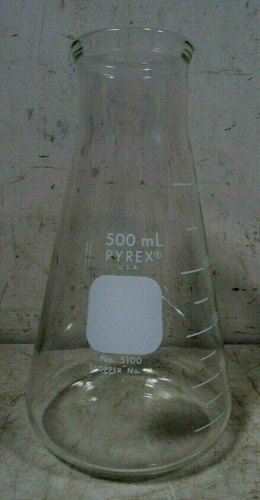 Vintage Pyrex 500 mL #5100 Erlenmeyer Lab Flask Glass | eBay