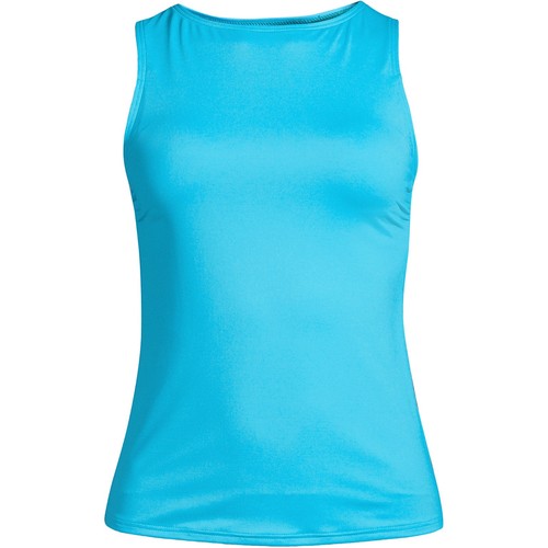 Lands' End Women's 2-4 LONG High Neck Modest Tankini Top Swimwear ...