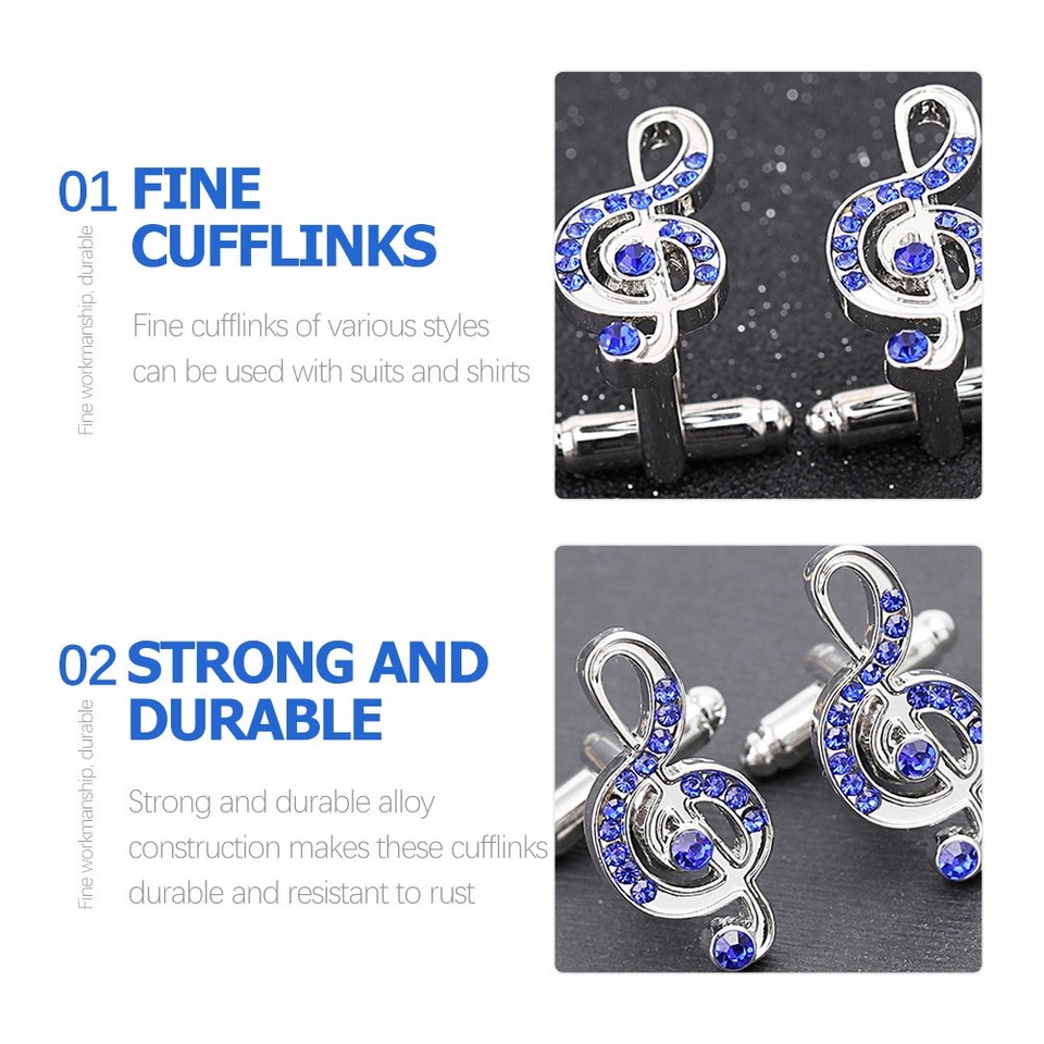 Dress Shirt Clips for Men Mens Ties Accessories Cuff Links Music Note ...