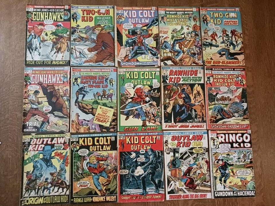 Lot of 54 Marvel Comics 50s, 60's, 70's Western 10/12/15/cent + Two Gun ...