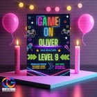 Gaming Level Up Invitation Template, Boys Gaming Party Template, Instan ...