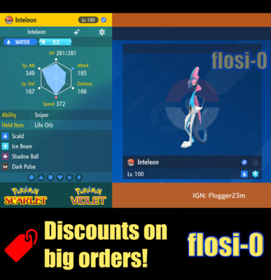 6IV Shiny Inteleon Pokemon Scarlet and Violet | eBay